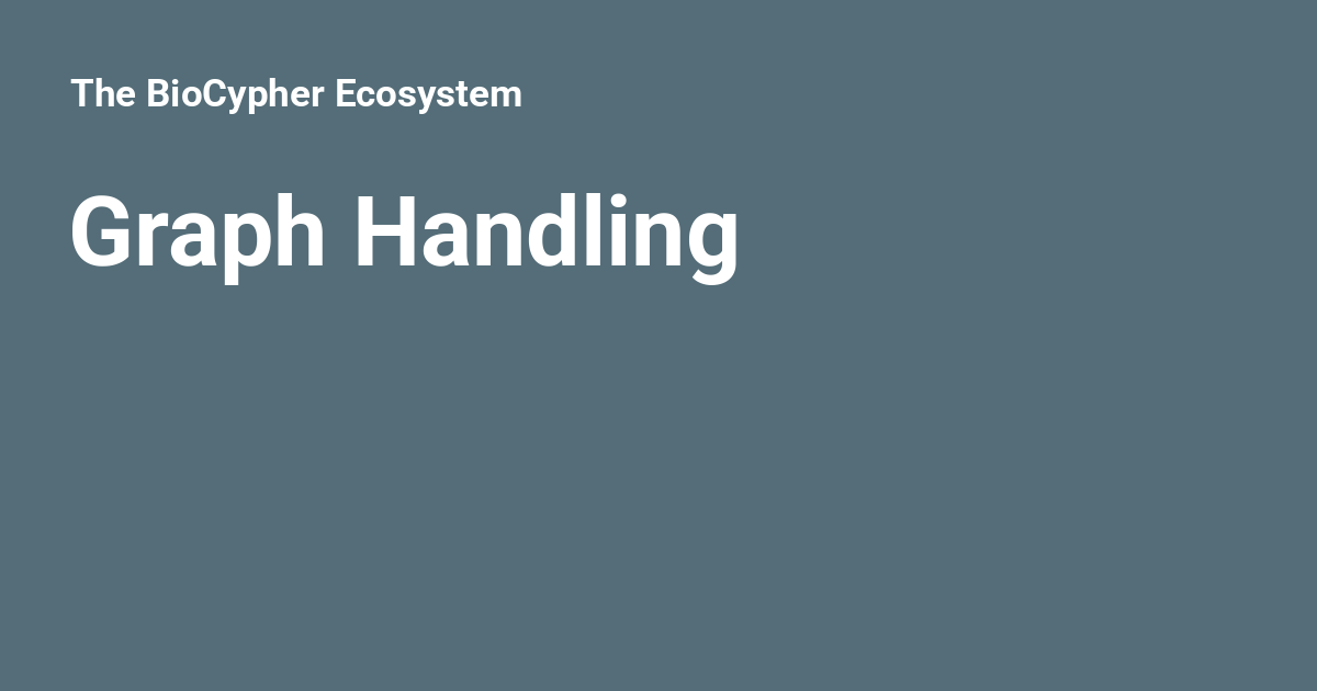 Graph Handling - The BioCypher Ecosystem